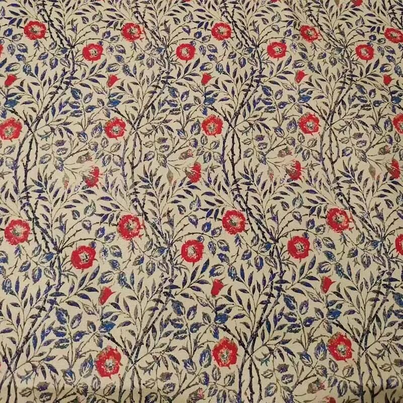 Ткань William Morris винтажные цветы 100% хлопок Красный, W 29