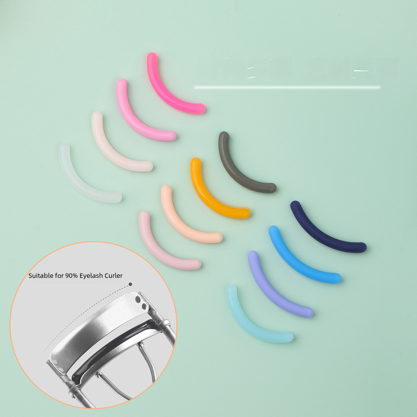 Бигуди для ресниц, силиконовые, прозрачные, сменные