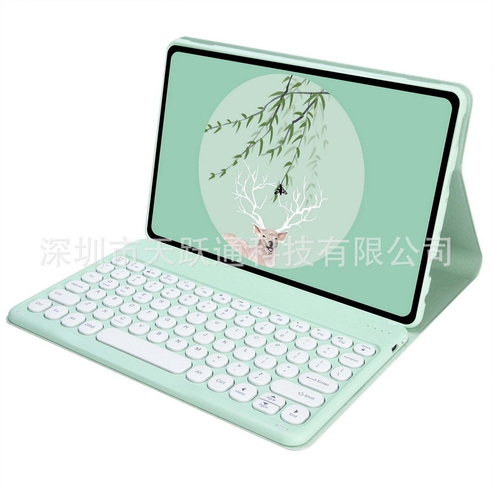 Чехол-клавиатура SM-T220, для Samsung Tab A7 Lite, кожаный, Bluetooth, зеленый