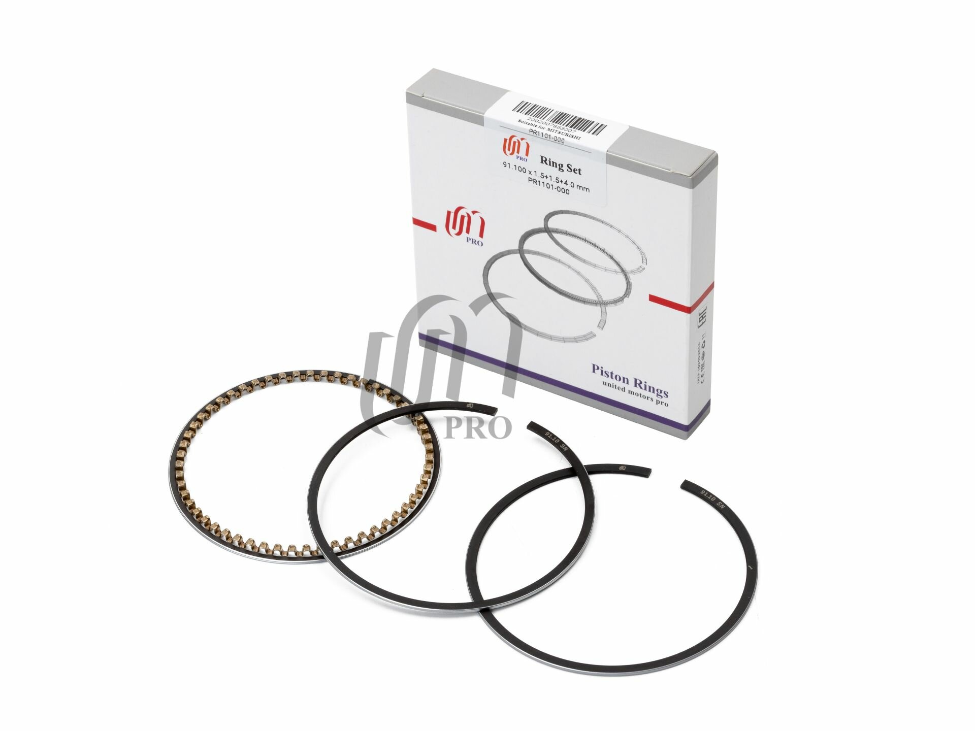 Кольца поршневые STD Mitsubishi 6G72 d91.1 STD 1.5-1.5-4.0 (MD104939) на 1 цил. UMpro