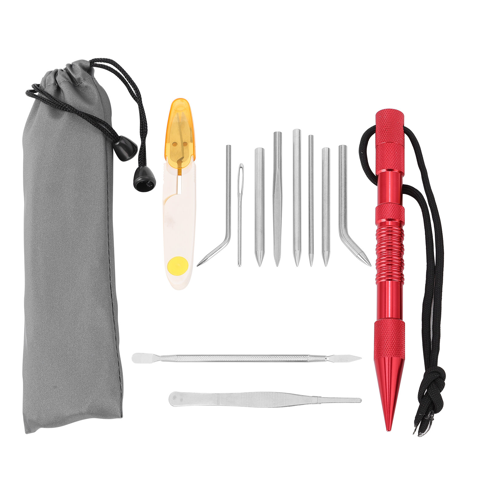 Набор игл для паракорда из 12 предметов, инструмент для вязания парашютного шнура, иглы для сшивания паракорда, прочные и универсальные для кемпинга, пеших прогулок и активного отдыха
