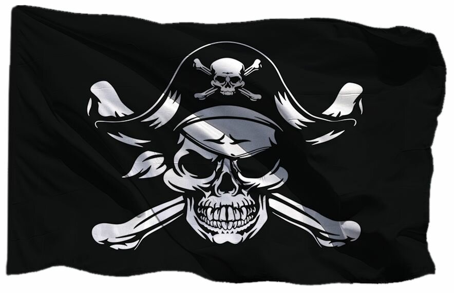 Флаг Пират, 70х105 см на сетке для флагштока