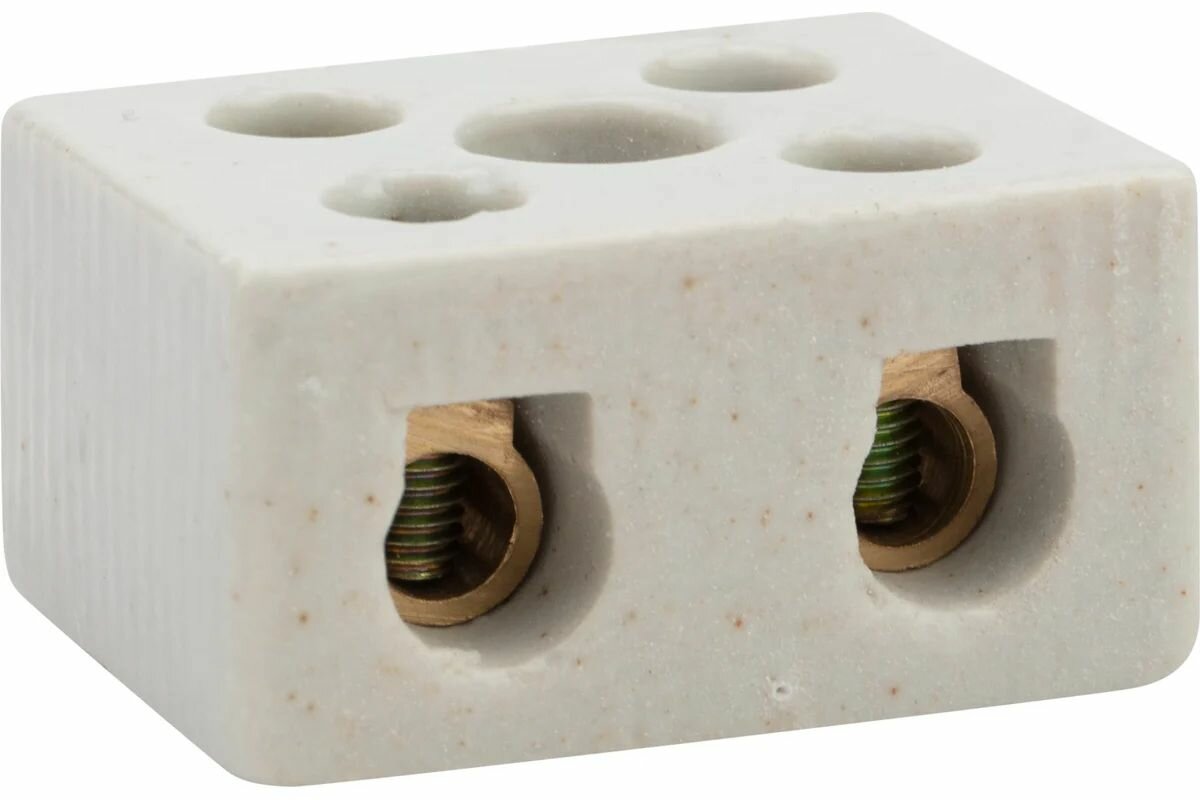 Керамическая винтовая клемма REXANT 2 пары 16 мм2 с крепежным отверстием 50 шт 07-6224