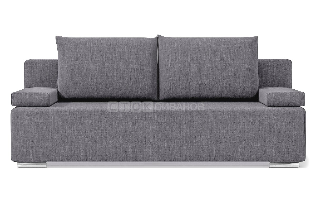 Диван Сток Диванов Плэй, темно-серый, рогожка, 190 см, механизм еврокнижка