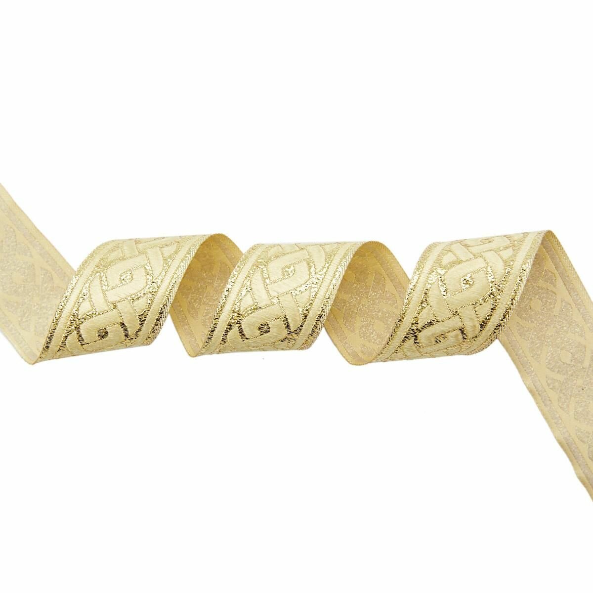 Тесьма айрис Металлизированная, 35 мм, 10 м, золотистая, 35069, 10 шт