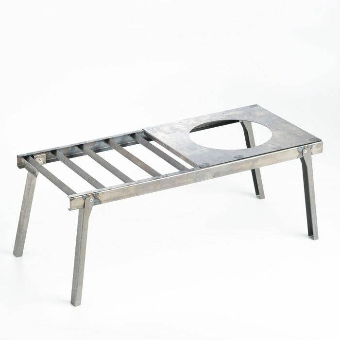 Решетка костровая Следопыт "Следопыт" с подставкой под казан d 20 см, 66х30х26 см