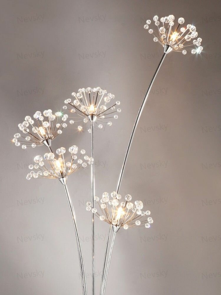 Торшер хрустальный цветок в гостиную