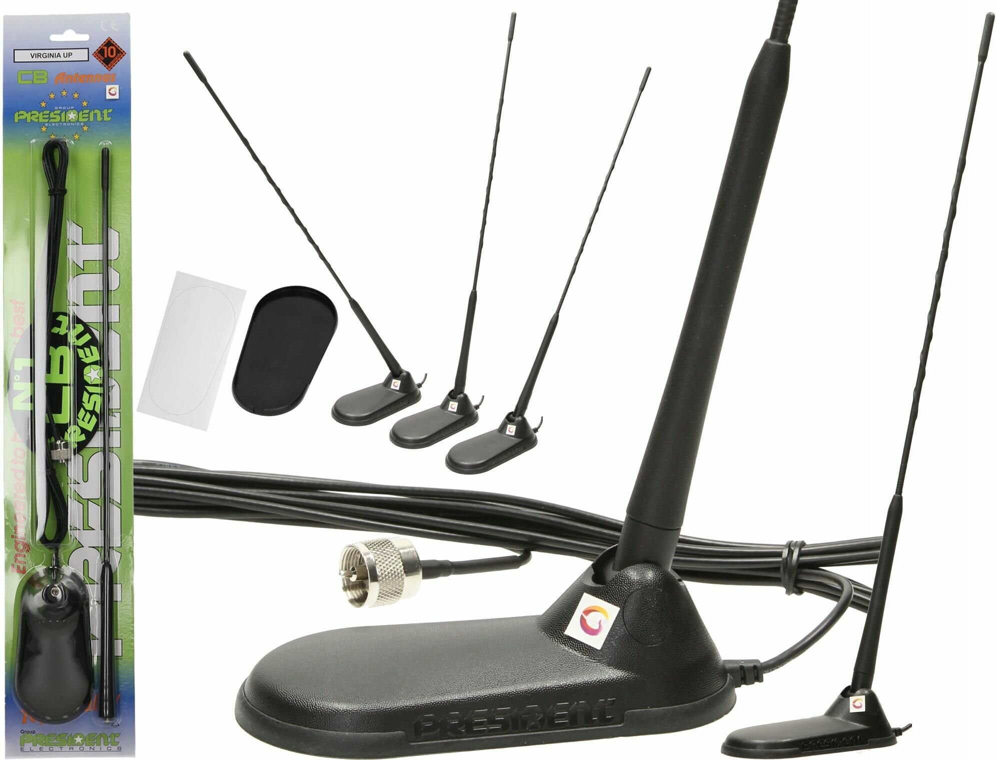 Антенна автомобильная магнитная President Virginia UP, высота 50 см