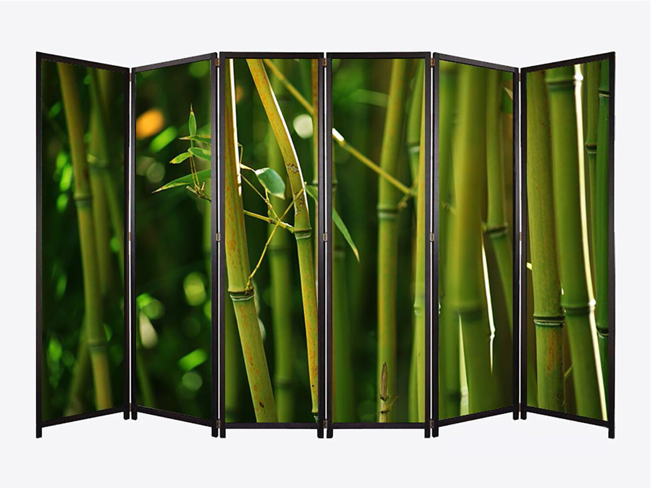 Ширма перегородка секционная складная iDeaLList "Бамбук", 6 створок, размер 180x300 см