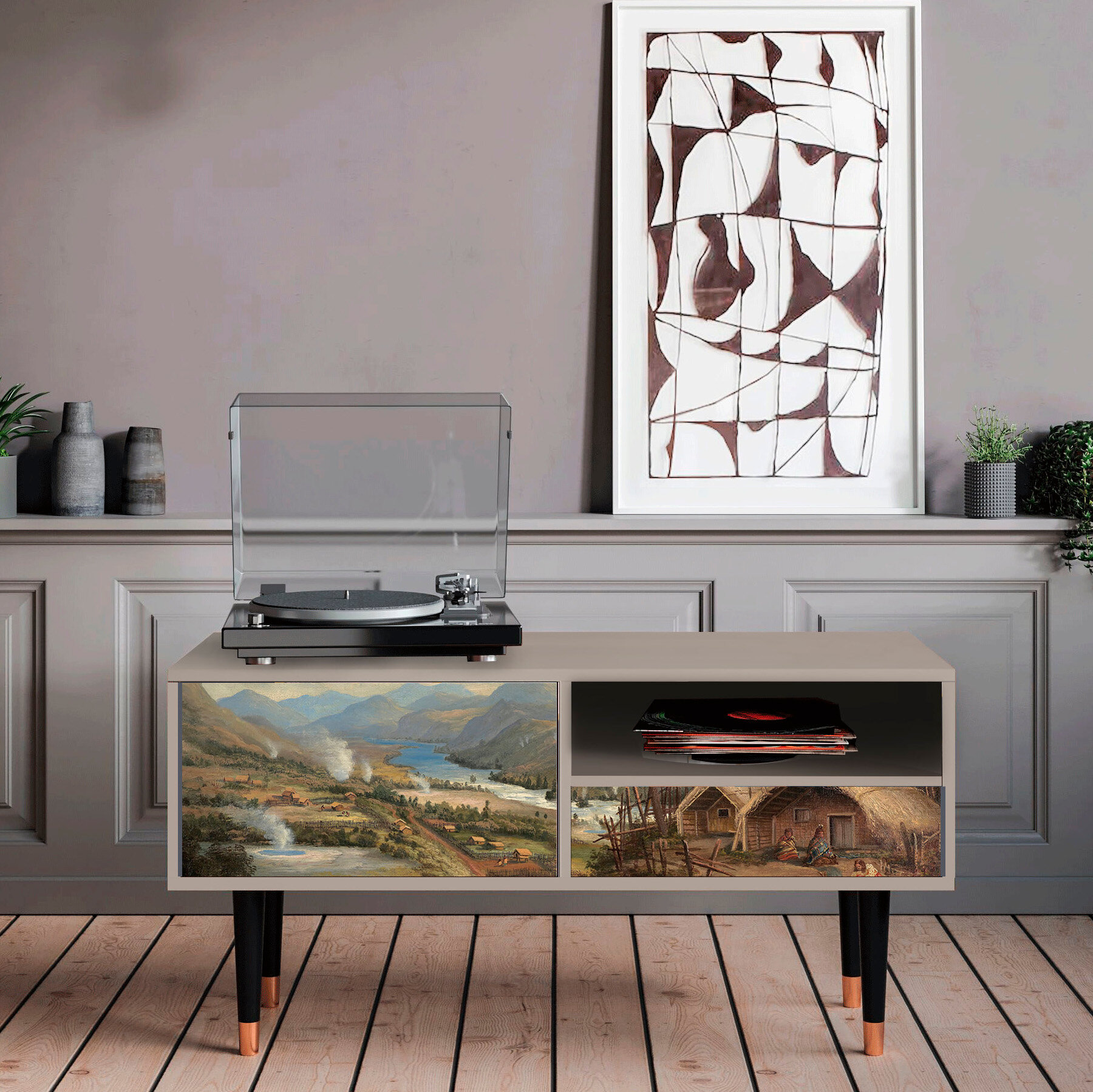 ТВ-Тумба - STORYZ - T3 View Across the Plains by Charles Blomfield, Размер - 115 x 59 x 48 см, Цвет корпуса - , Сатин