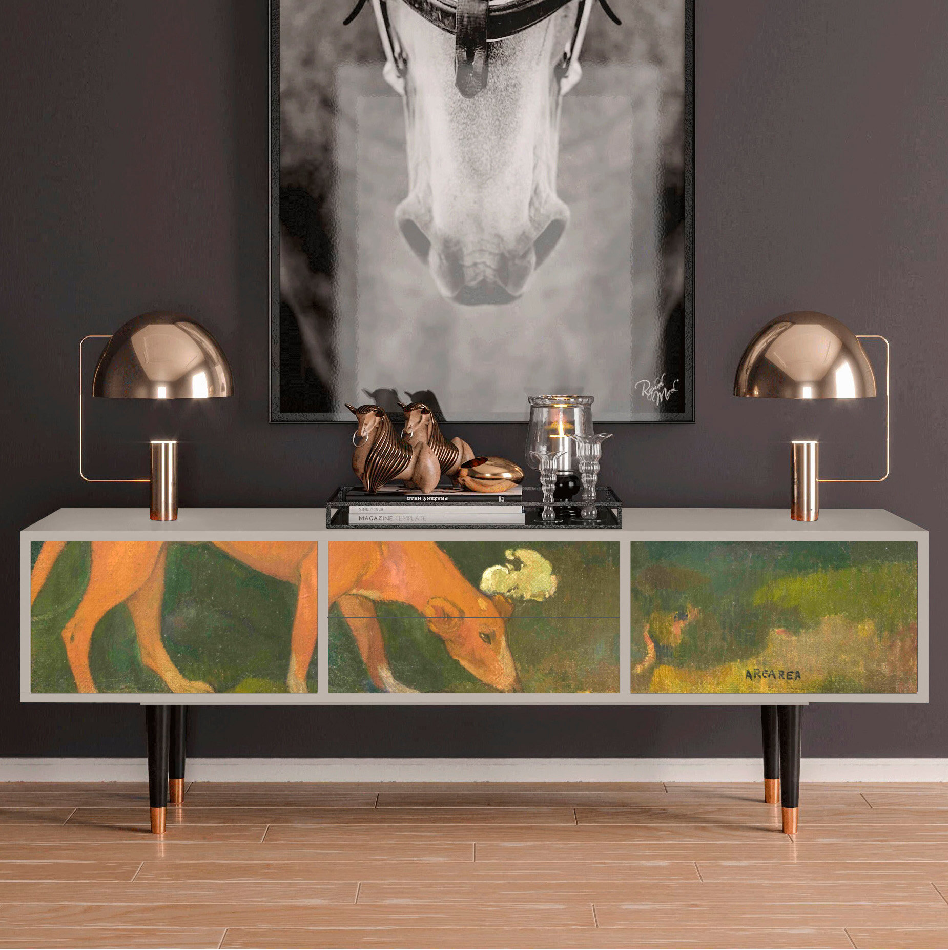 ТВ-Тумба - STORYZ - T4 Arearea by Paul Gauguin, Размер - 170 x 59 x 48 см, Цвет корпуса - , Сатин