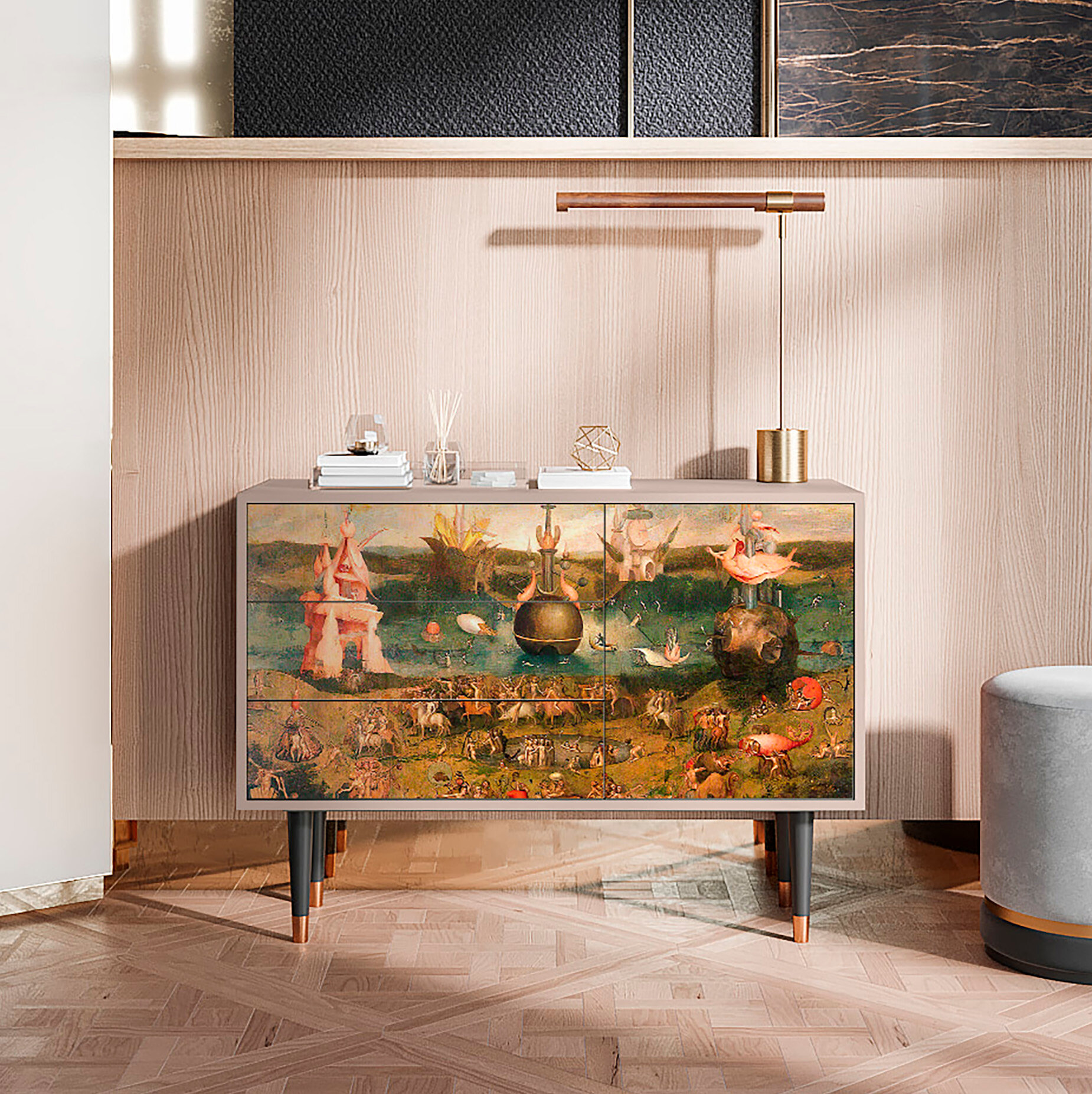 Комод - STORYZ - S3 Garden of Earthly Delights by Hieronymus Bosch, Размер - 115 x 84 x 41 см, Цвет корпуса - , Бежевый