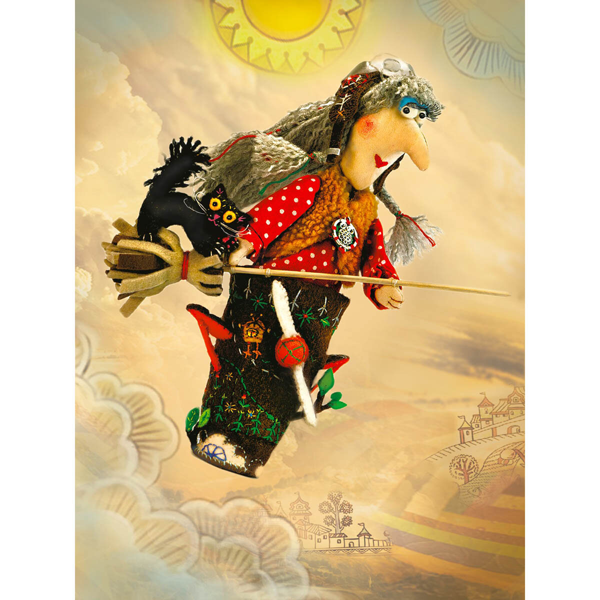 ПЛДК-1481 Набор для создания текстильной игрушки серия Домовёнок и компания 'Баба-Яга в ступе'