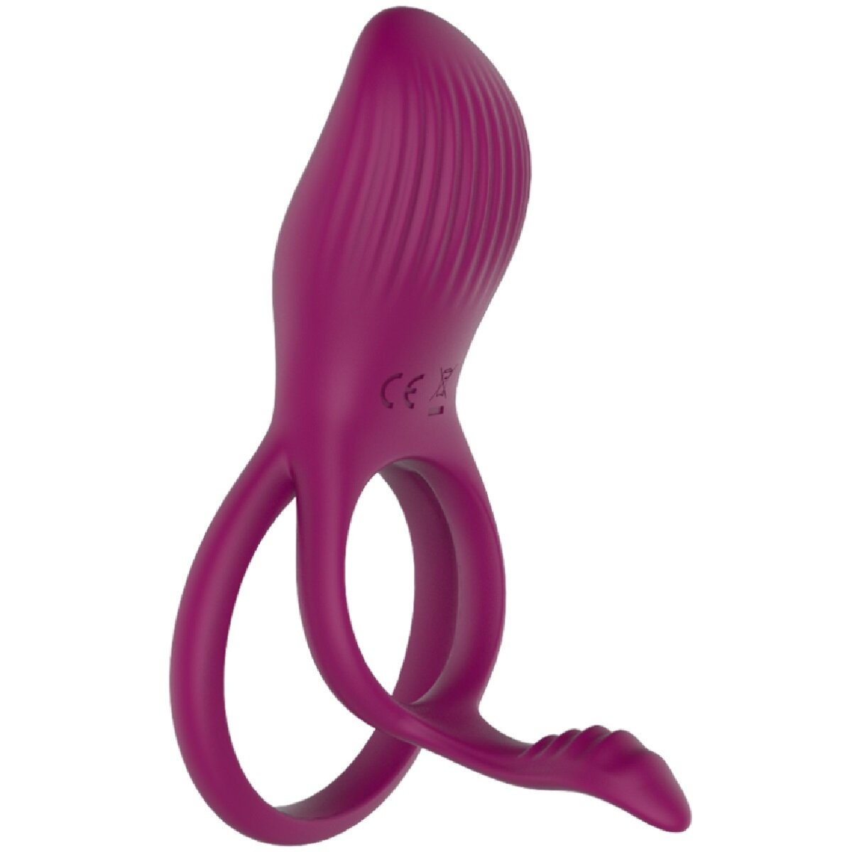 Эрекционное кольцо AN Germ, с вибрацией, силикон, фиолетовое