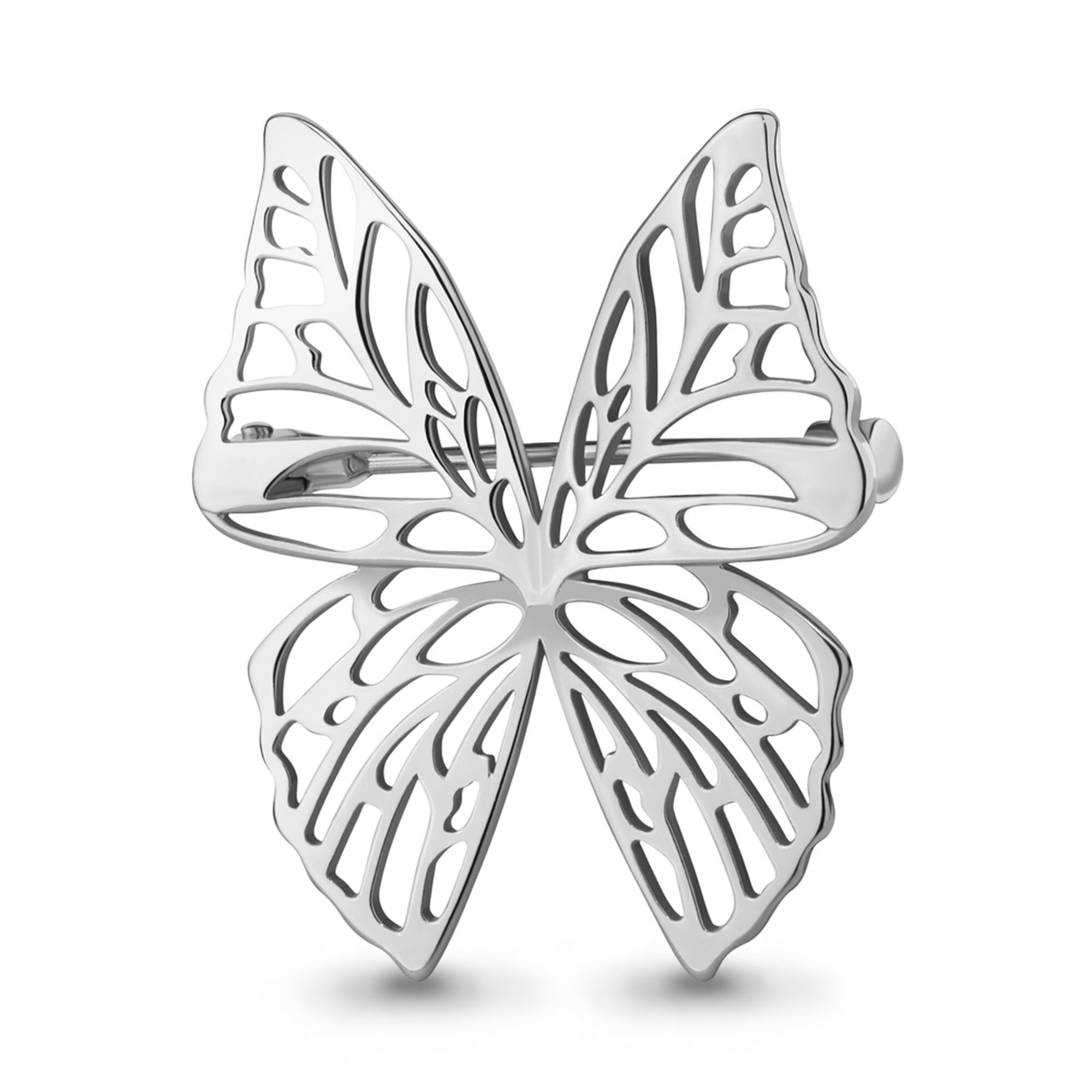 Брошь, серебро, 925 проба, родирование