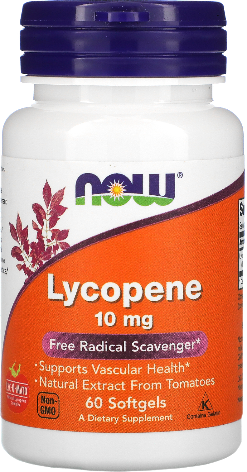 Ликопин, NOW Foods, Lycopene, , 10 мг, 60 мягких желатиновых капсул