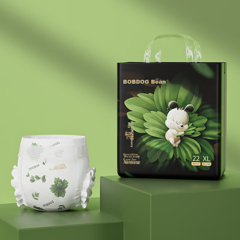 BOBDOG [Dad's Spot Check] Miracle Luxury Baby Diapers, XL Size, 22 Pieces (12-17kg), Plant-Based Comfort