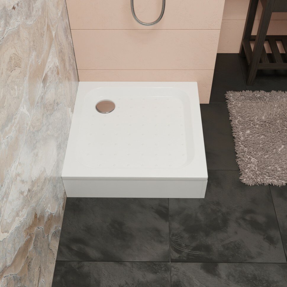 Душевой поддон RGW Acryl STYLE, акрил, 90 см x 90 см, антискользящий, белый