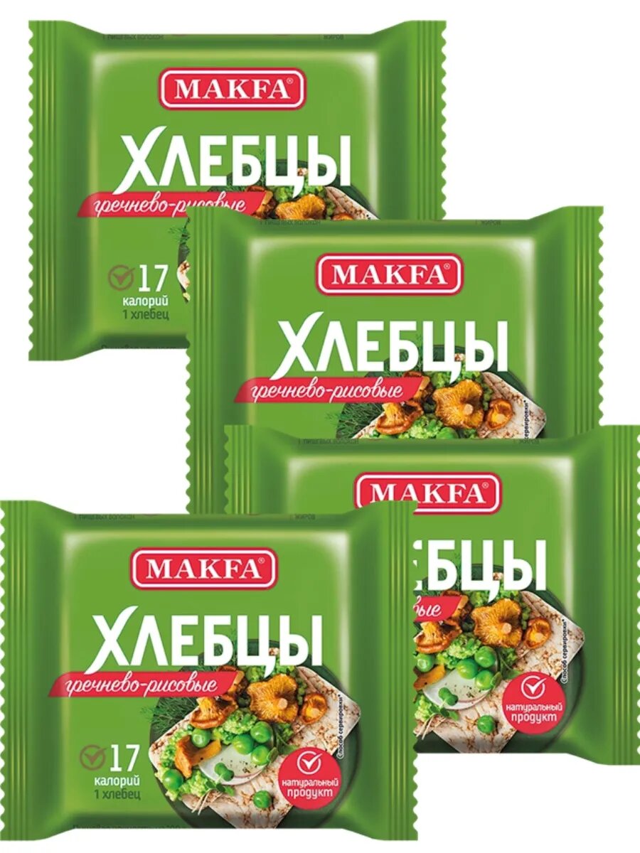 Хлебцы Макфа воздушные гречнево-Рисовые, 60гр. 4уп