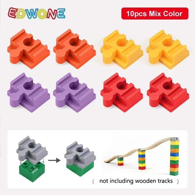 Набор креплений для деревянной железной дороги, 10 шт, Mix Color