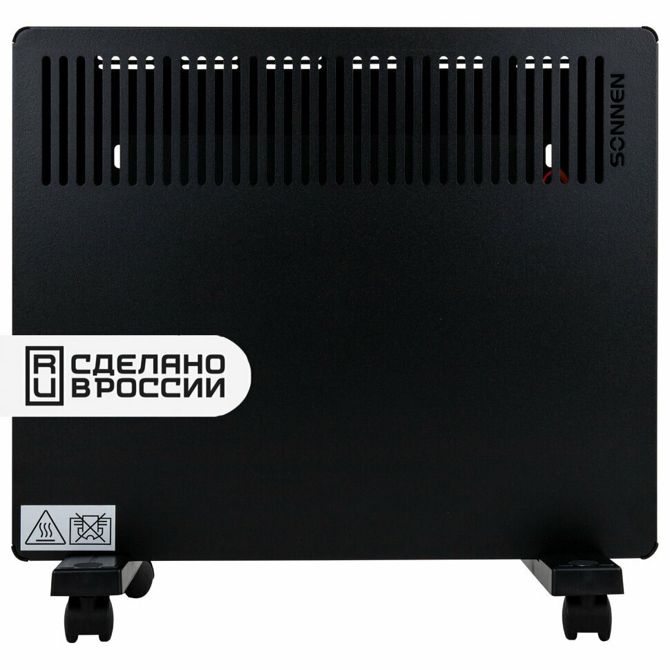 Обогреватель-конвектор SONNEN TEPLO-10, 1000 Вт, Х-образный нагревательный элемент, черный, сделано в России, 457627, 457627