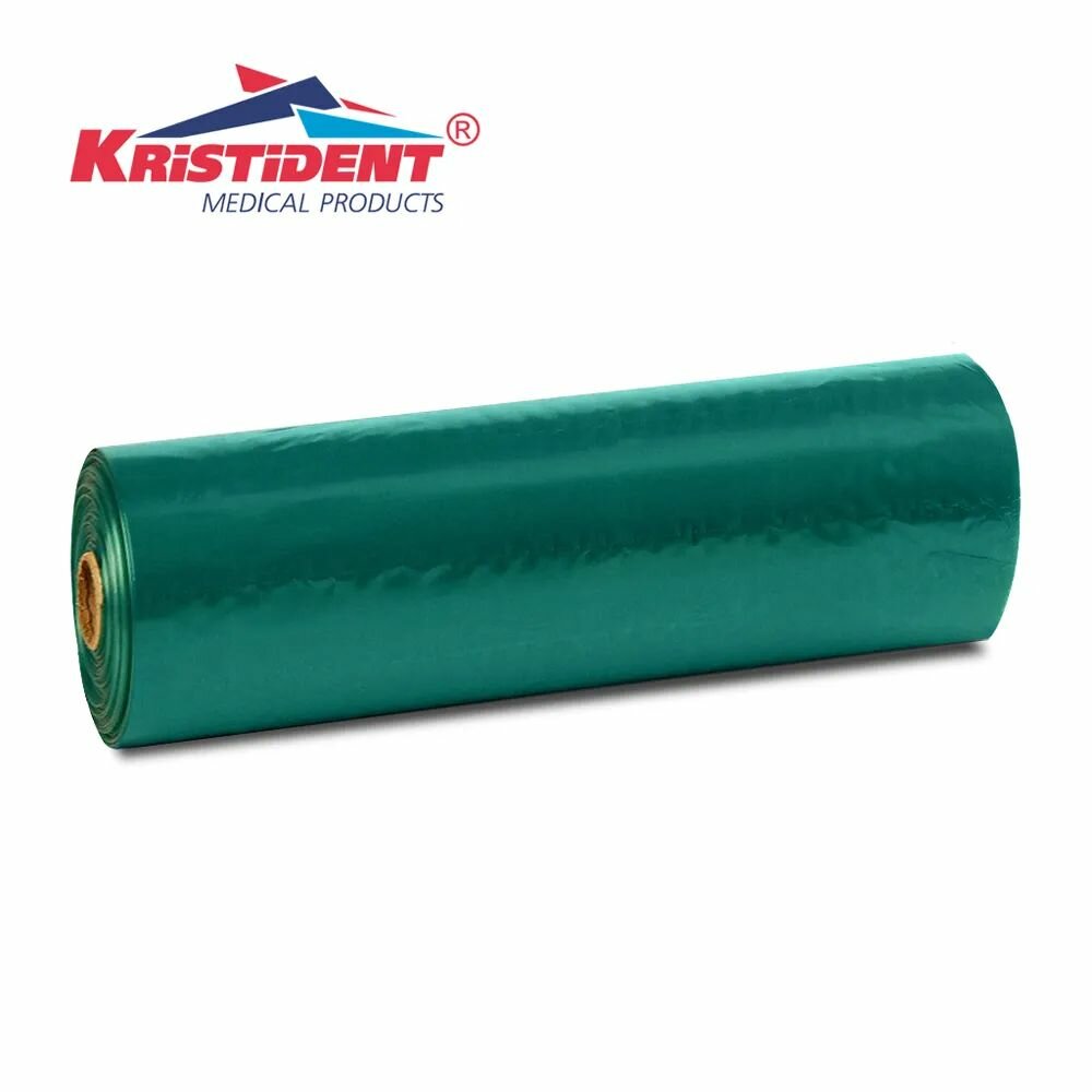 Фартуки полиэтиленовые зеленые в рулоне, 56 х 76 см Кристидент