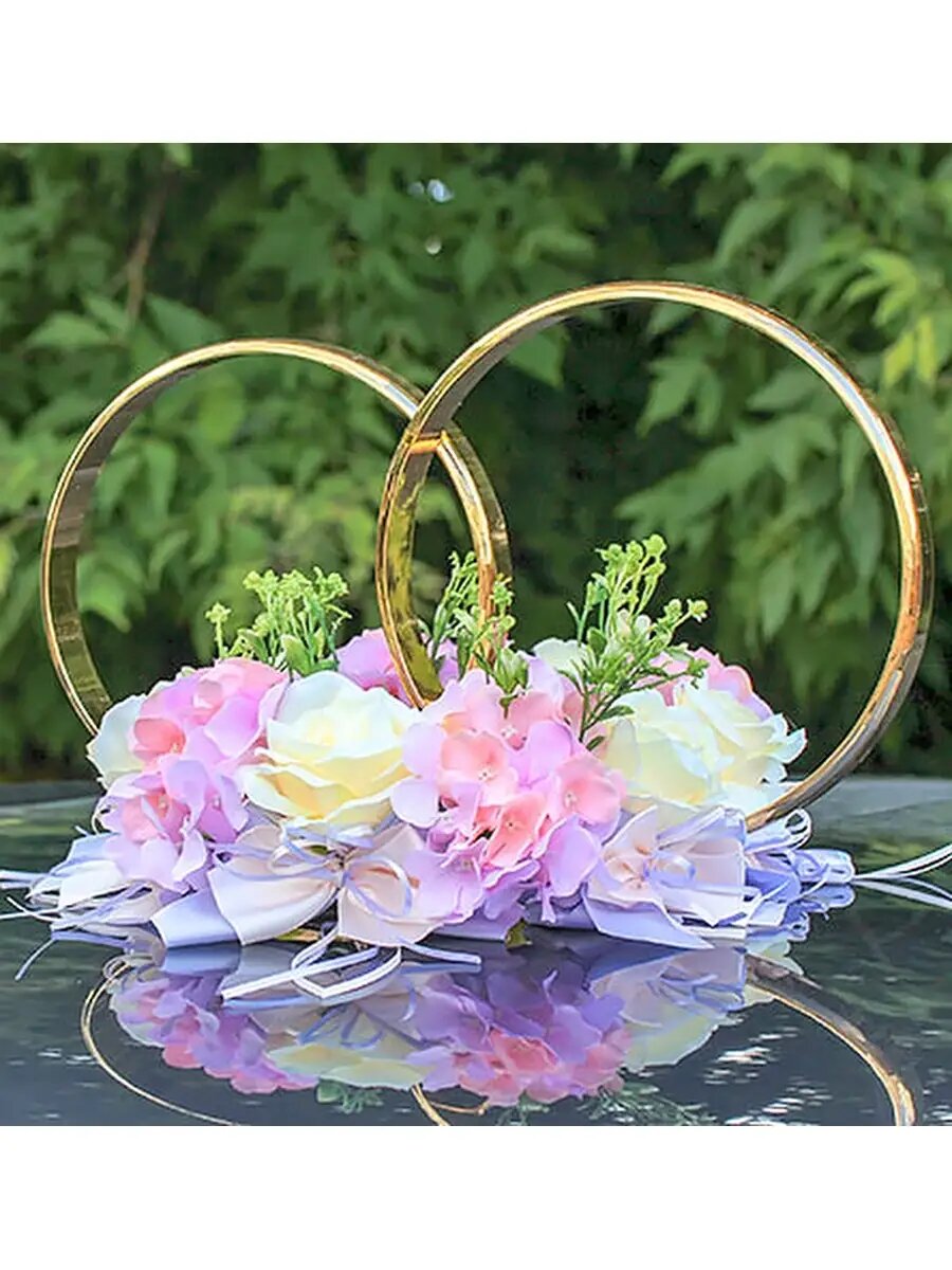 Кольца на машину свадебные украшение на крышу авто