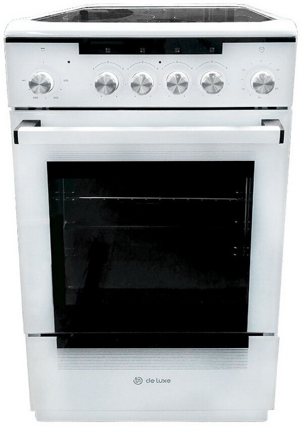 Электроплита De luxe 506004.13эс 50 см, 60 л, 4 конфорки, белый
