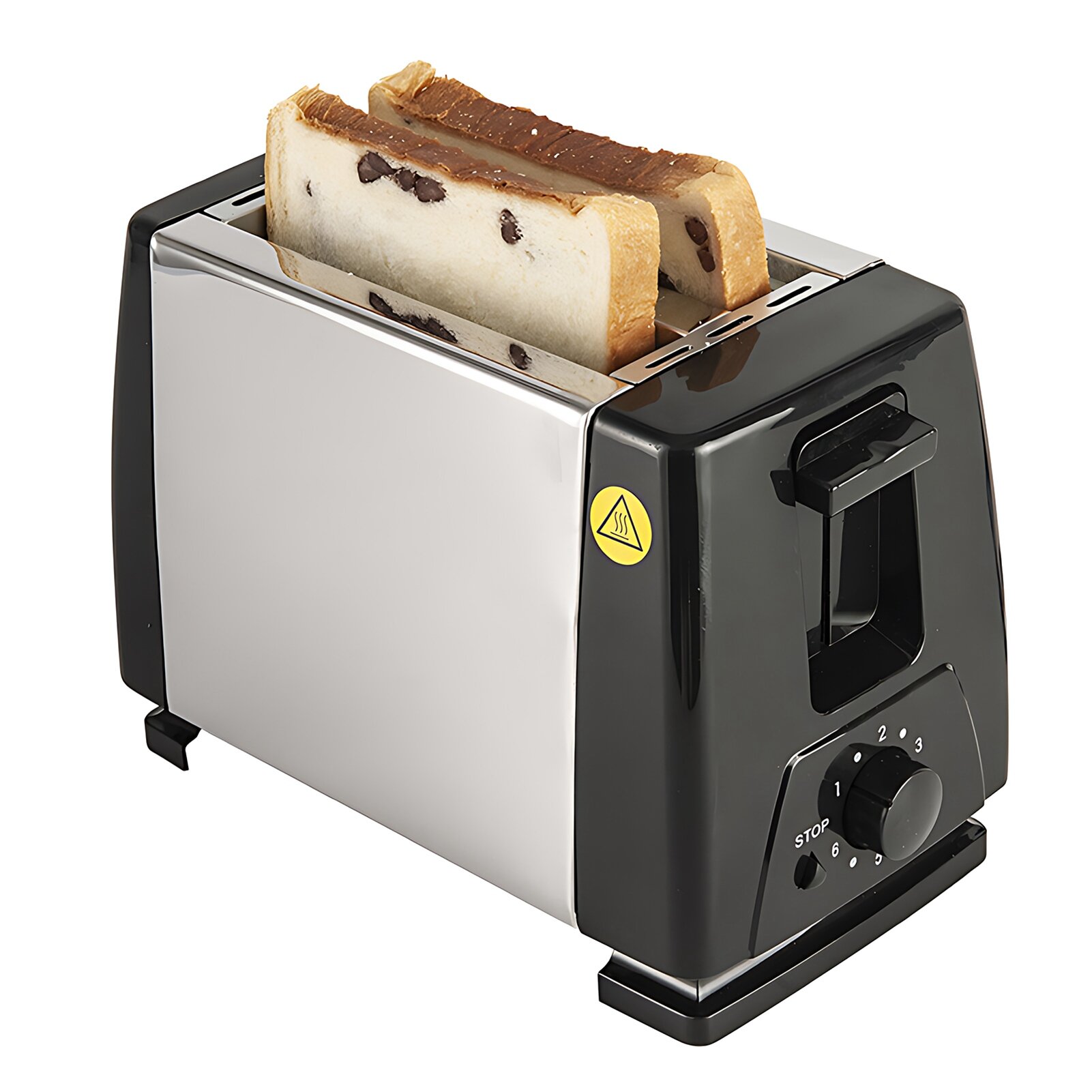 2 Slice Toaster Stainless Steel ABS Smart with 6 Temperature Setting for Toasting Breads