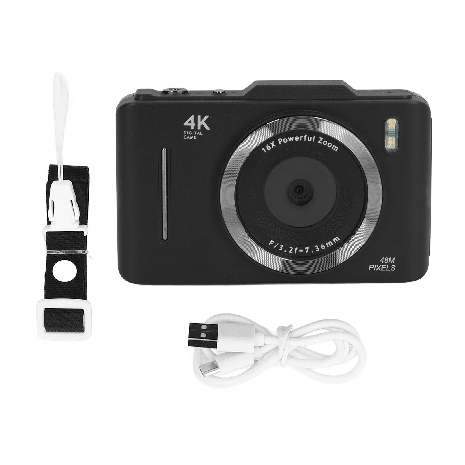 4K цифровая камера 48MP 2.8 дюймов IPS HD экран 16X цифровой зум автофокус портативная карманная видеокамера для путешествий видеоблог черный