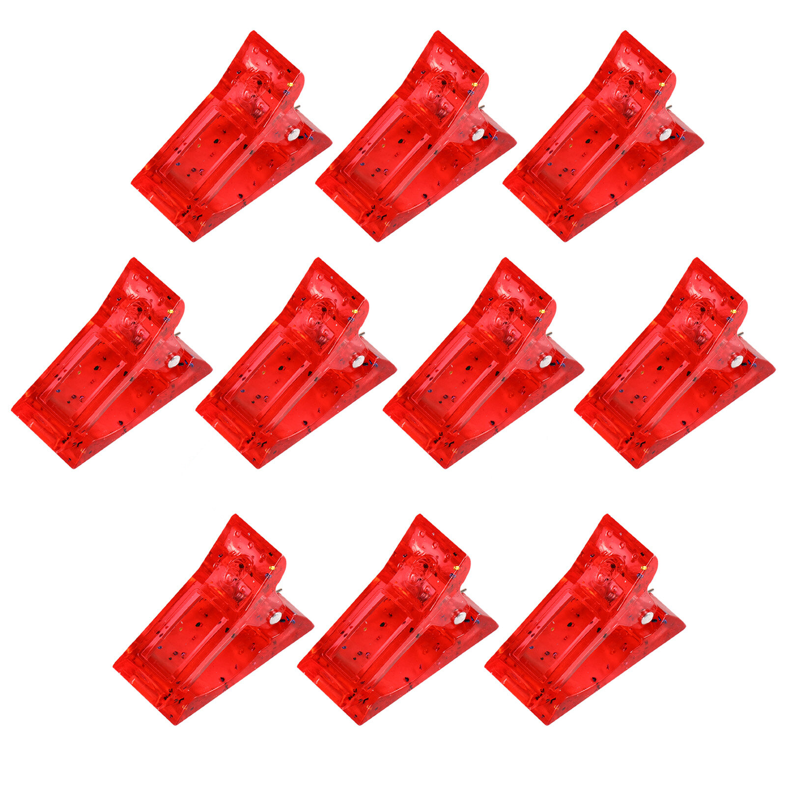 10шт Пластиковые Клипсы для Расширения Ногтей Профессиональные Инструменты для Маникюра Фиберглассовые Ногти Материал Пластик Цвет Розовый Красный Синий (Выбор) Вес Упаковки 41г Размер Упаковки 10*10*2см