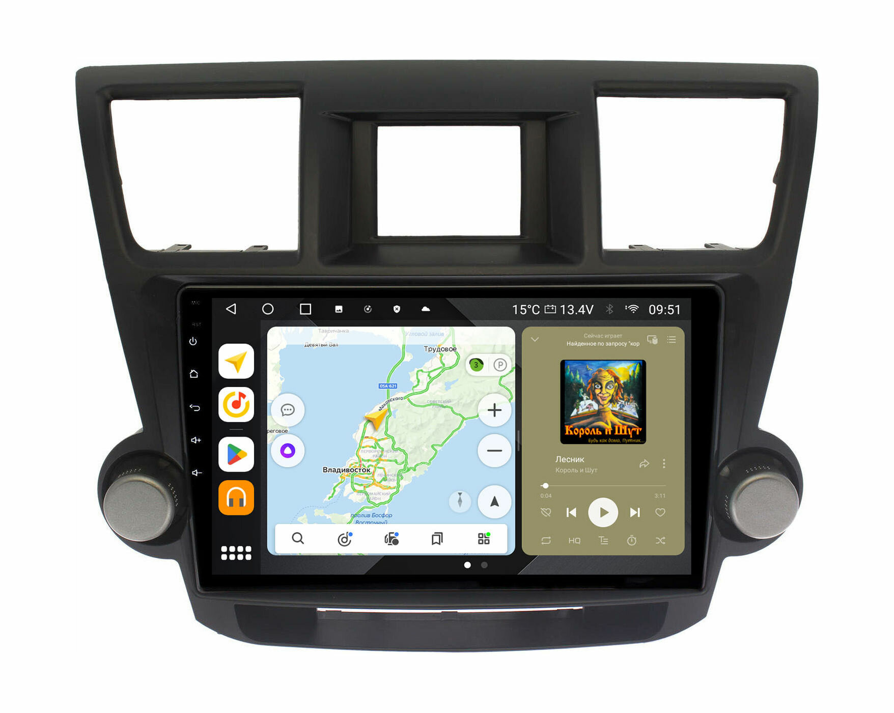 Магнитола Toyota Highlander 2007 - 2013 энкодер отсутствует, для авто без усилителя / 10 дюймов, 4/64GB, 8 ядер, DSP, 4G, Android 10 / Wide Media