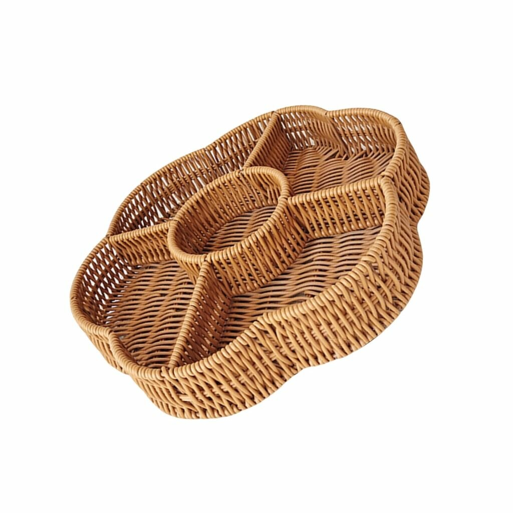 Посуда, Разделенная фруктовая тарелка под плетение - цвет чая