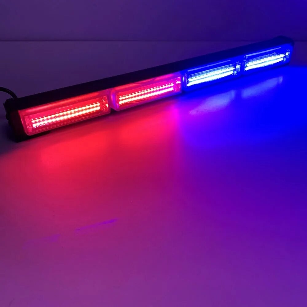 Проблесковая балка мигалка красно-синий на спецтехнику / led стробоскоп на крышу авто 12/24v 43CM