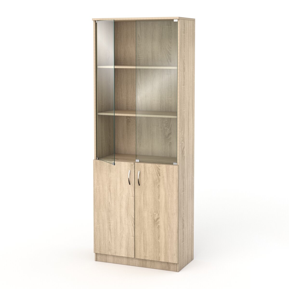 Шкаф офисный со стеклом ШВ-53, Дуб Сонома. Производитель товара - компания Westcom.