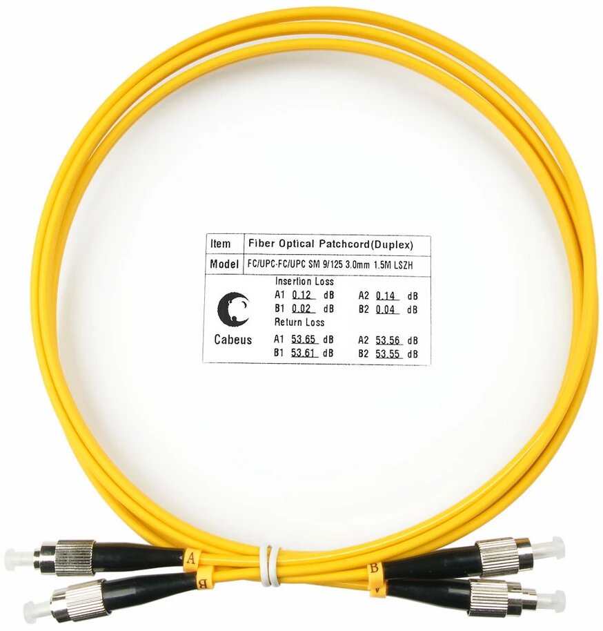 Патч-корд Cabeus 1.5м (FOP(d)-9-FC-FC-1,5m)