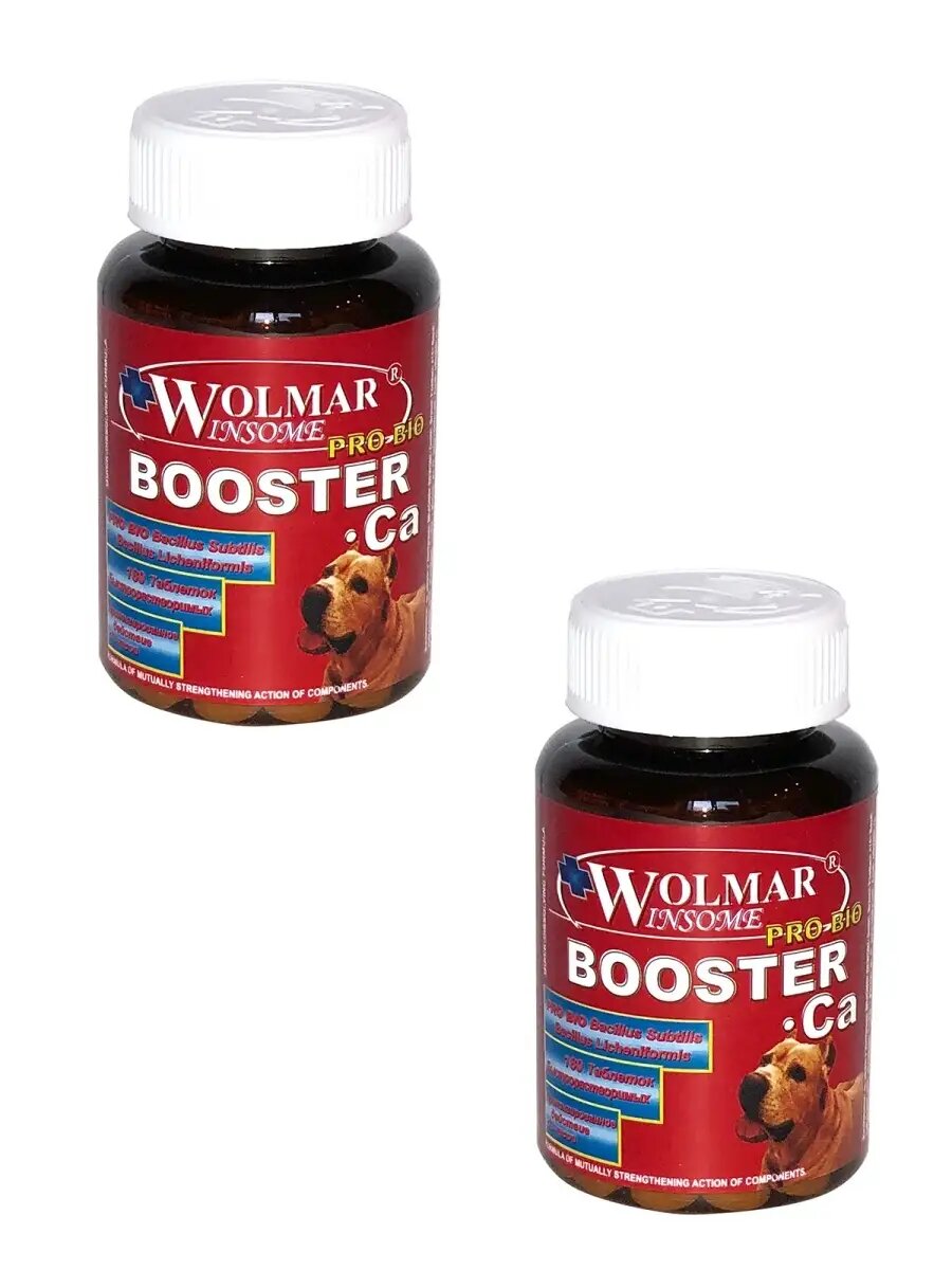 BOOSTER Ca Мультикомплекс для щенков и собак крупных пород, 2 упаковки по 180 шт