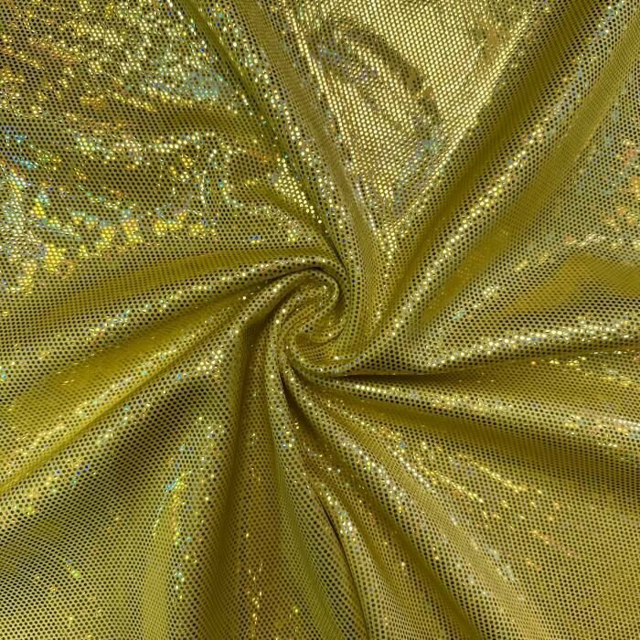 Голографическая ткань бифлекс, золотая 100*140см GOLD/PRIMULA