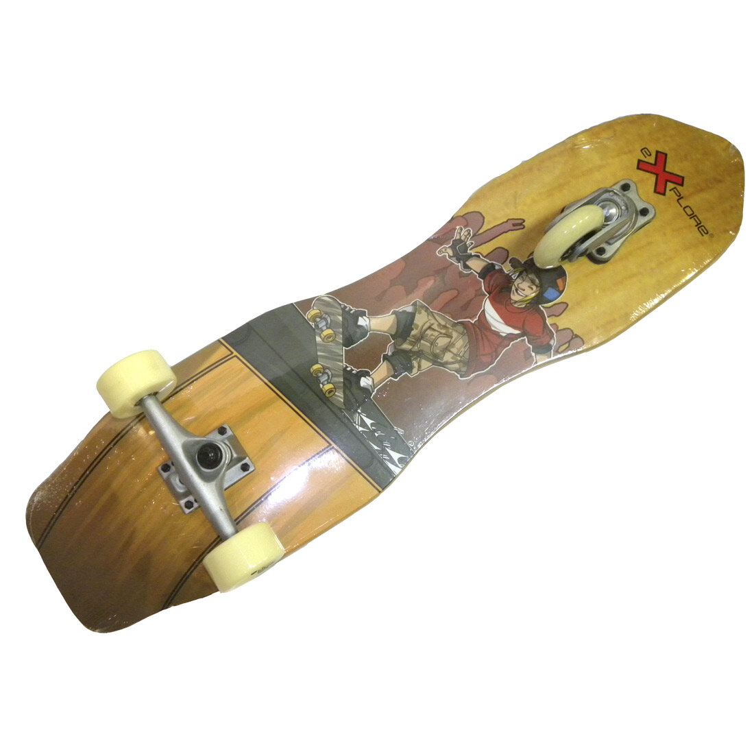 Скейтборд для детей и взрослых Explore Crossboard (гибрид) желтый