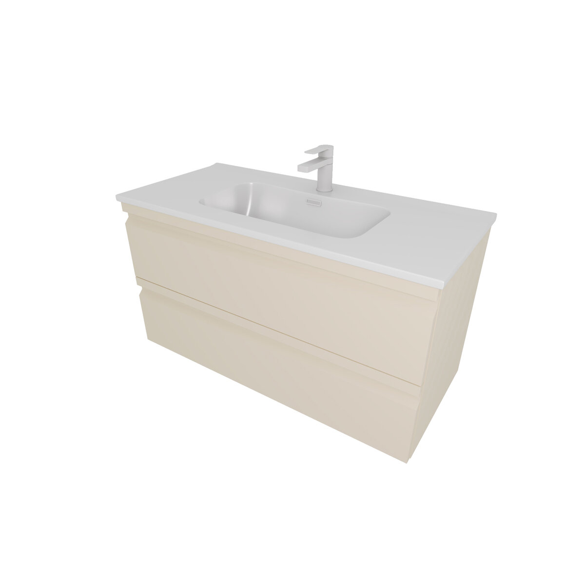 Комплект мебели: Тумба 100см вега с раковиной AQ4100-00, 2 ящика, цвет капучино светлый AQ77100-LC