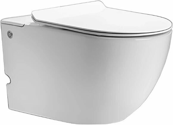 Унитаз подвесной Ceruttispa Barbaria Aria Pulse CT10591 импульсный, безободковый, торнадо, с сиденьем микролифт, белый