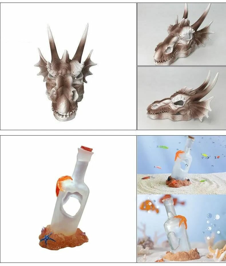 Декор для аквариума для рыбок/Малый череп Шенлонга/ 11*7*7cm/ Для аквариумных питомцев