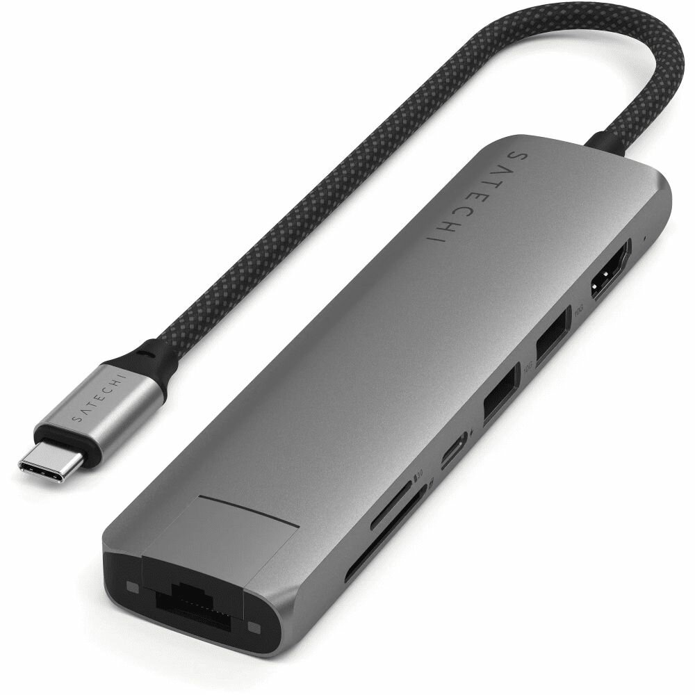 Адаптер Satechi USB-C Multiport Adapter 8K with Ethernet V3. Цвет: полуночный серый.