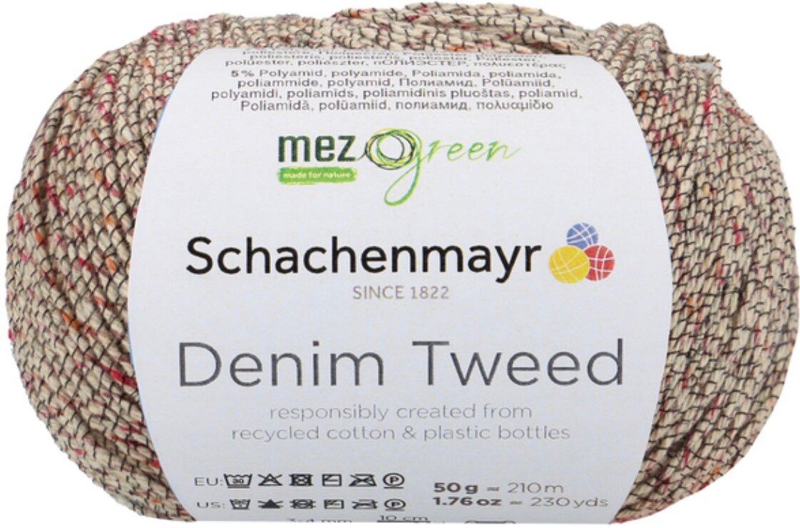 Denim Tweed /Деним Твид/ пряжа Schachenmayr, MEZ, 9807401 (00002, kiesel (галька), красный/молочный/оранжевый/черный)