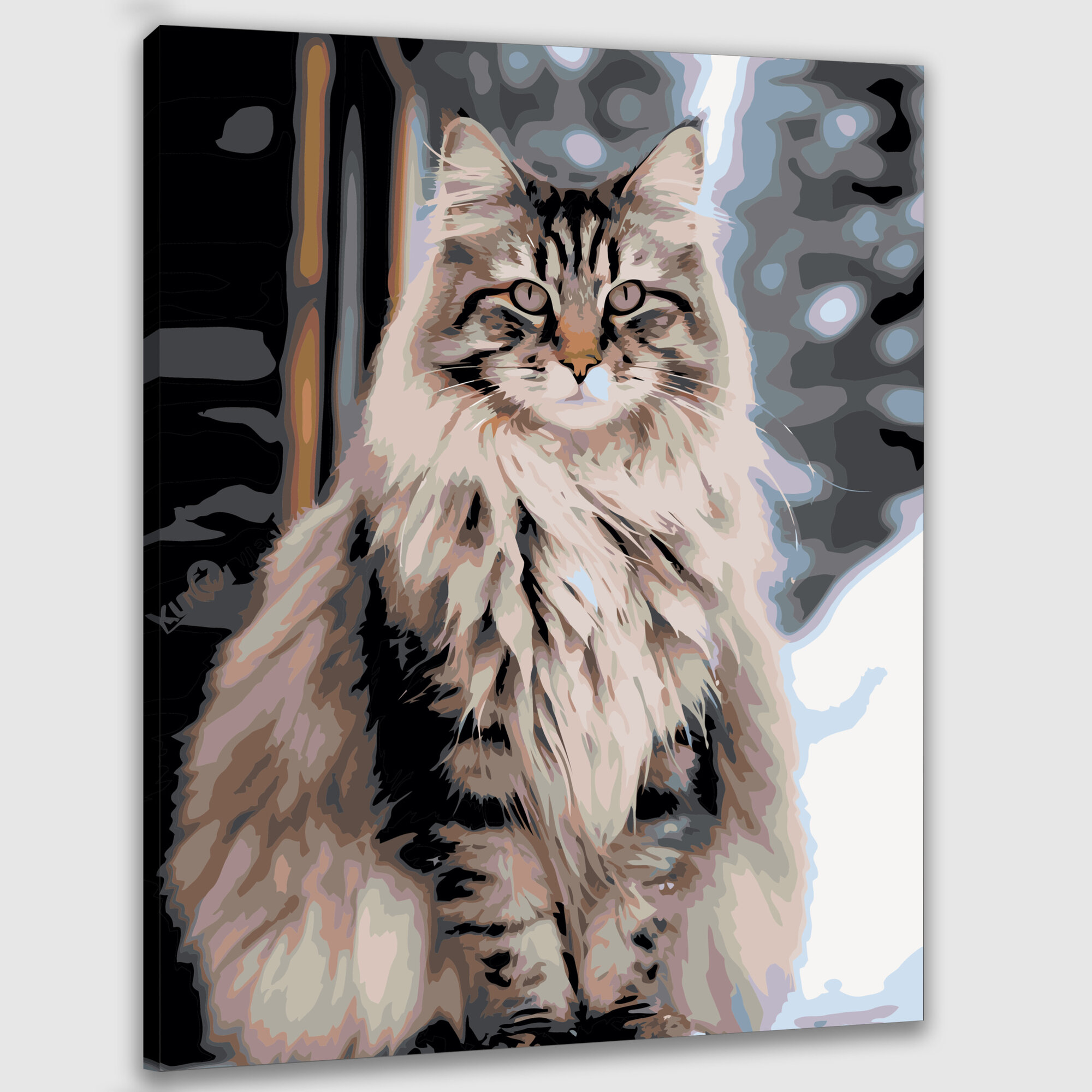 Картина по номерам 40x50 см, мейн-кун, кошка, высокое разрешение, царственный вид, величественный, ум