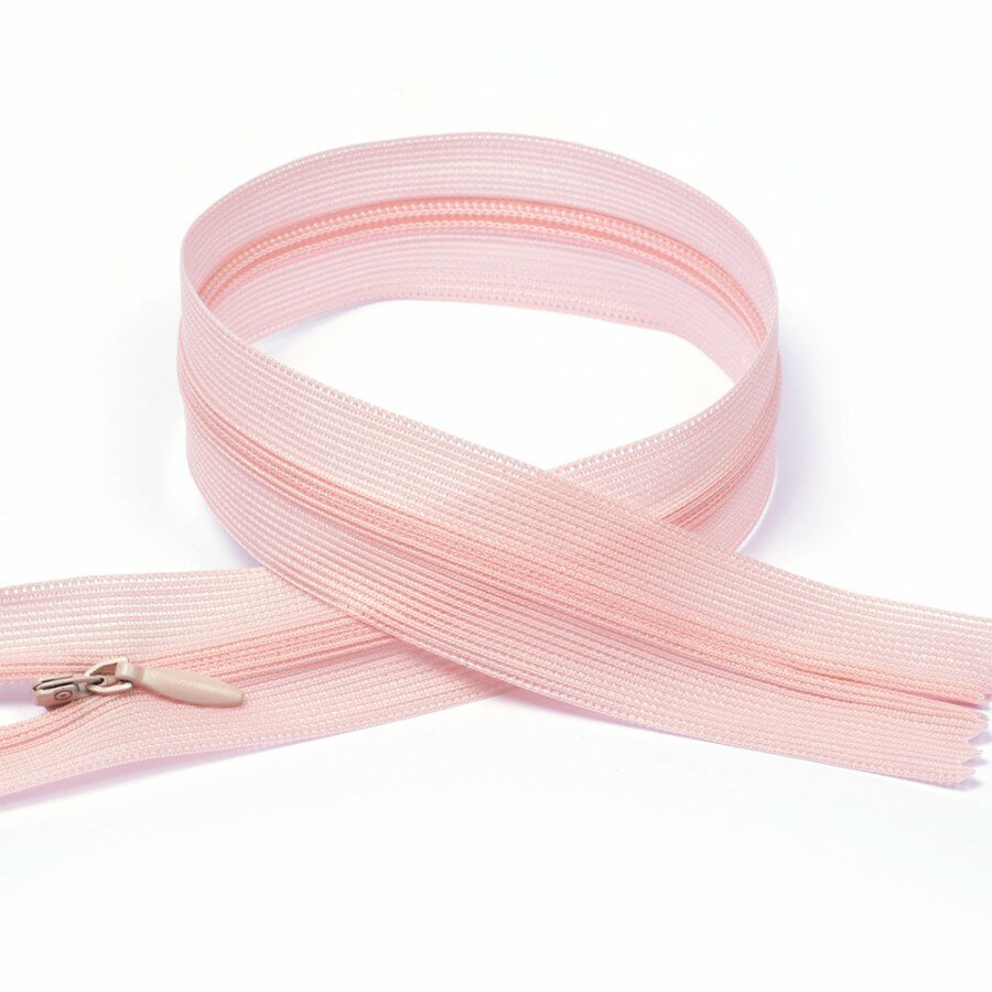 Молния MaxZipper пласт. потайная N3 50см н/р цв. F136 розовый уп.10шт