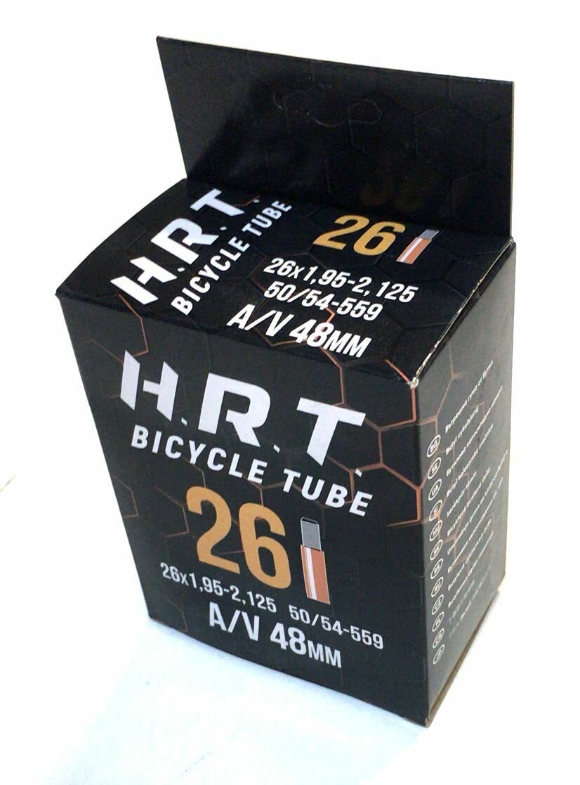 Камера для велосипеда 26х1,95-2,125 48мм ниппель авто H.R.T. бутиловая