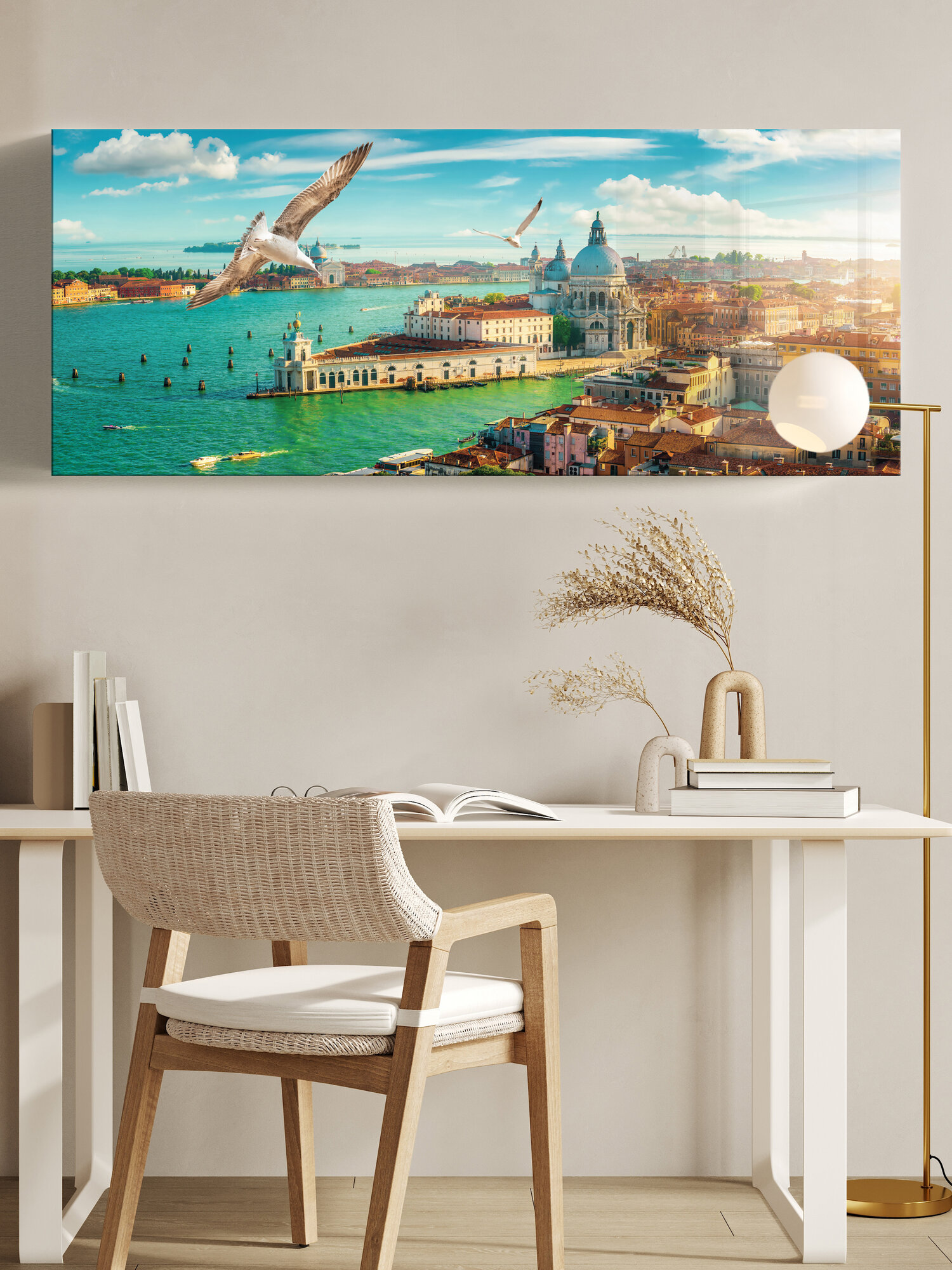 Картина Postermarket "Венецианская лагуна" на стекле, 40х100 см