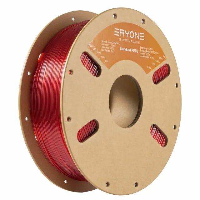 Филамент ERYONE PETG 1,75 мм 1 кг / Пластик для 3D принтера Red