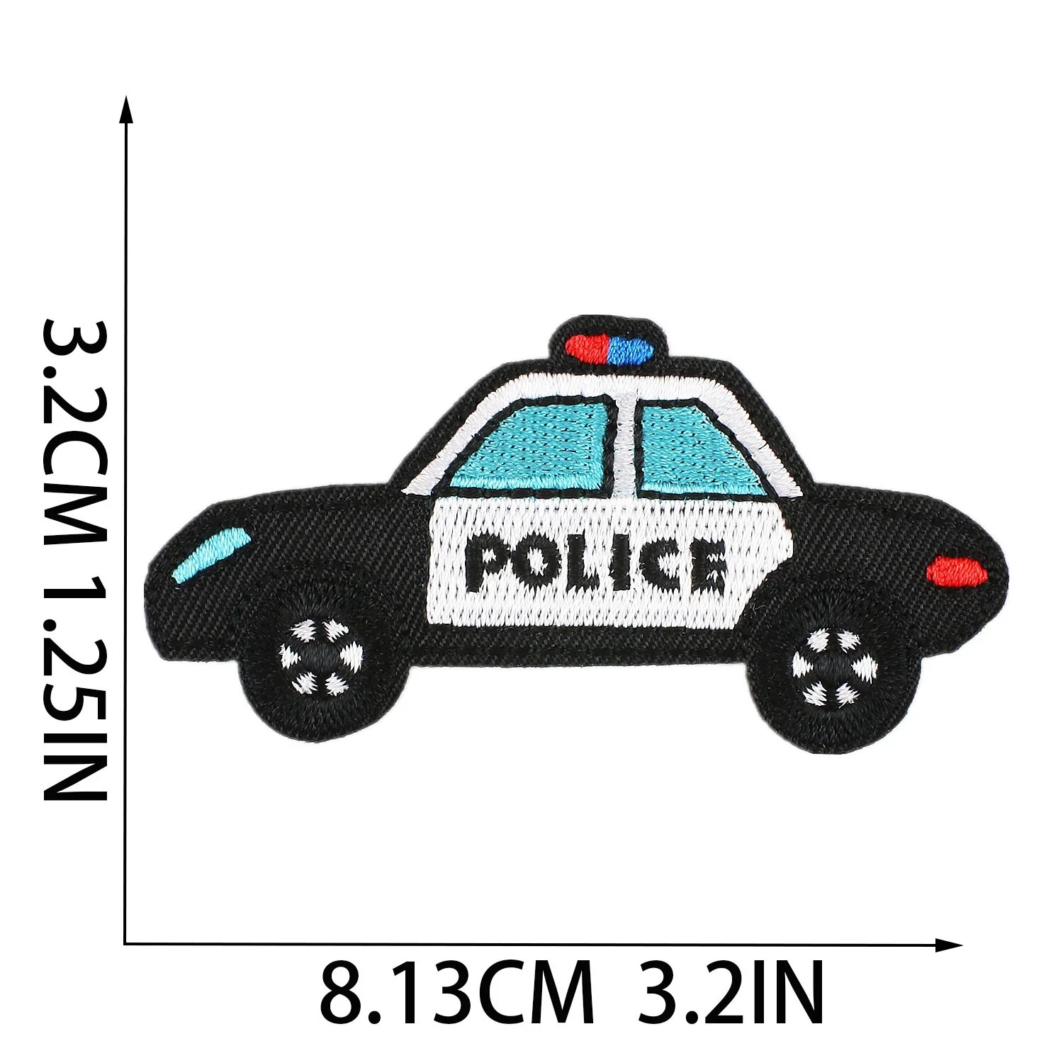 Аппликация полицейская машина, 8.13x3.2 см, цвет 9